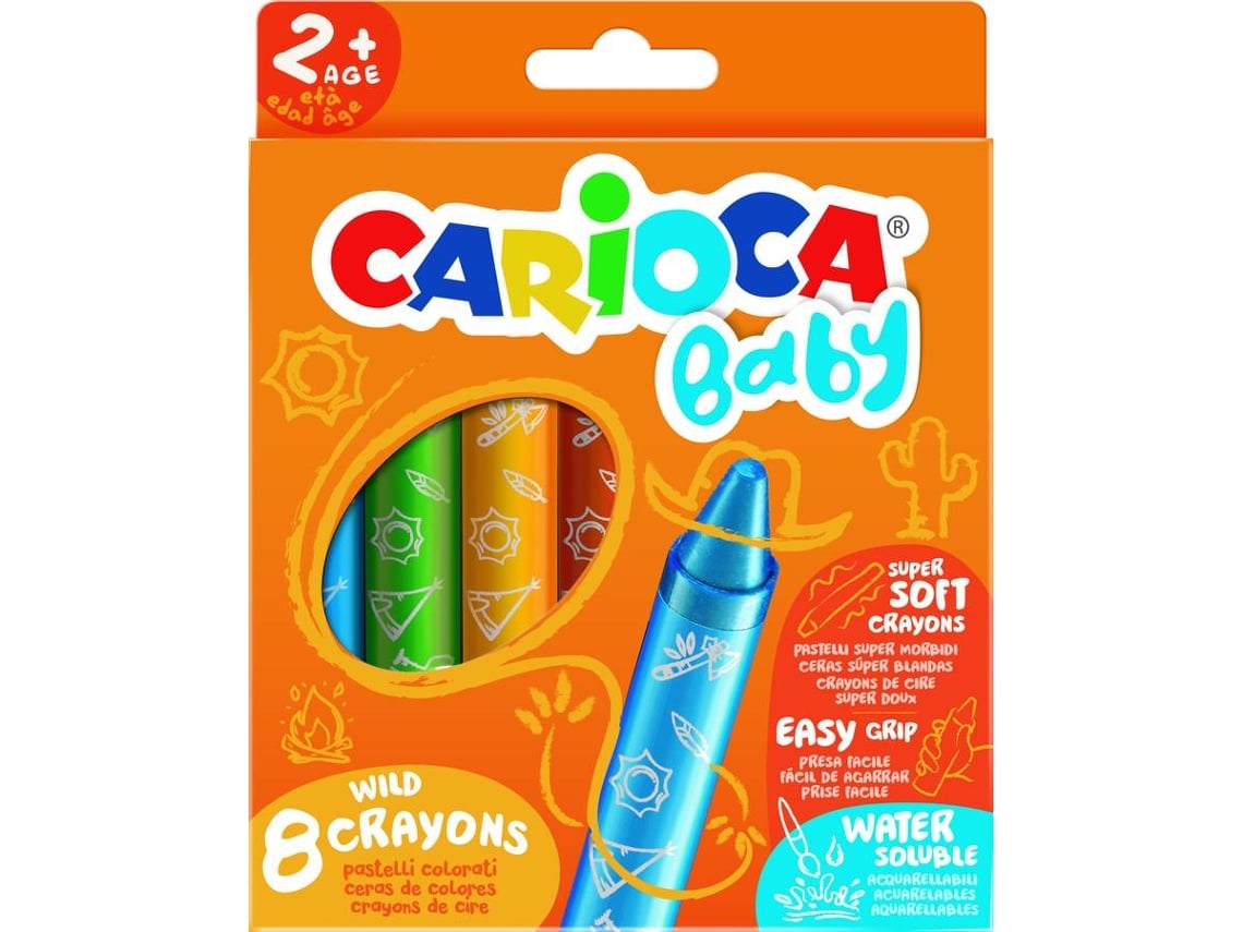 Lápis de Cera CARIOCA Baby Wild (Multicor - 8 Unidades) | Worten.pt