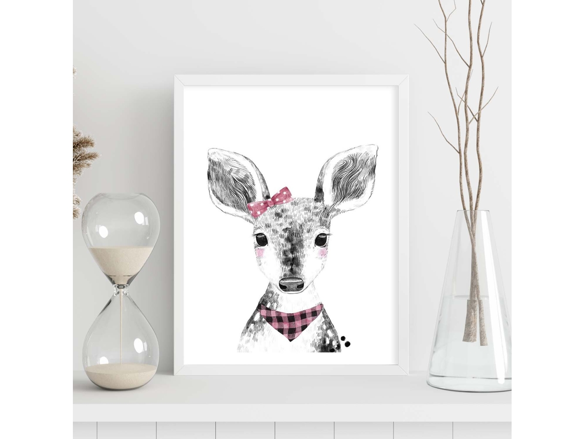 Póster NACNIC de Crianças, Gata de Cervo, Poue e Loop Rosa | Worten.pt