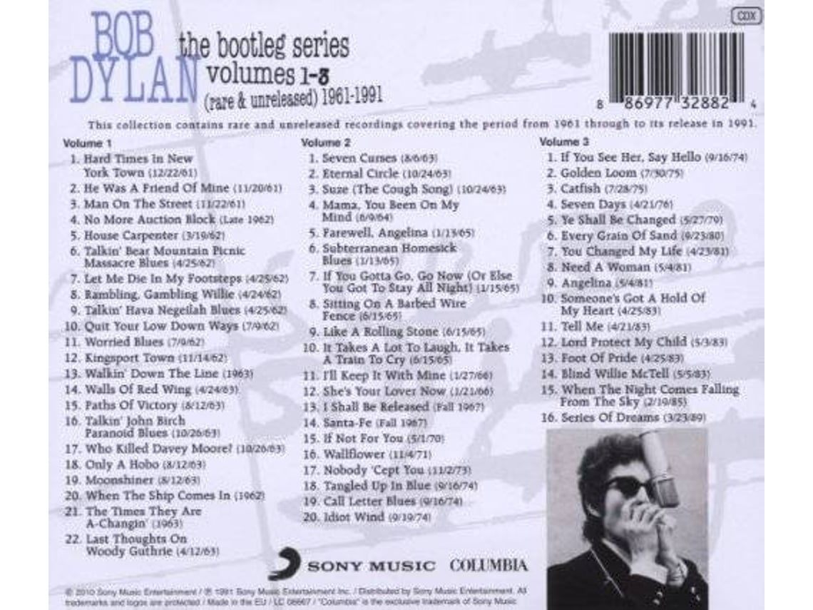 CD Bob Dylan - The Bootleg Series Vol.1-3 rare & unreleased 1961-1991 | Worten.pt