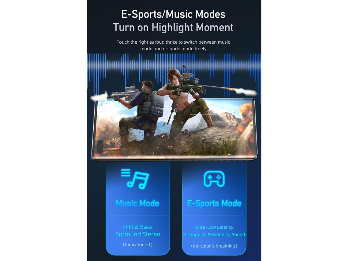 Auriculares Bluetooth True Wireless SUN GOD T23 Tws | Worten.pt