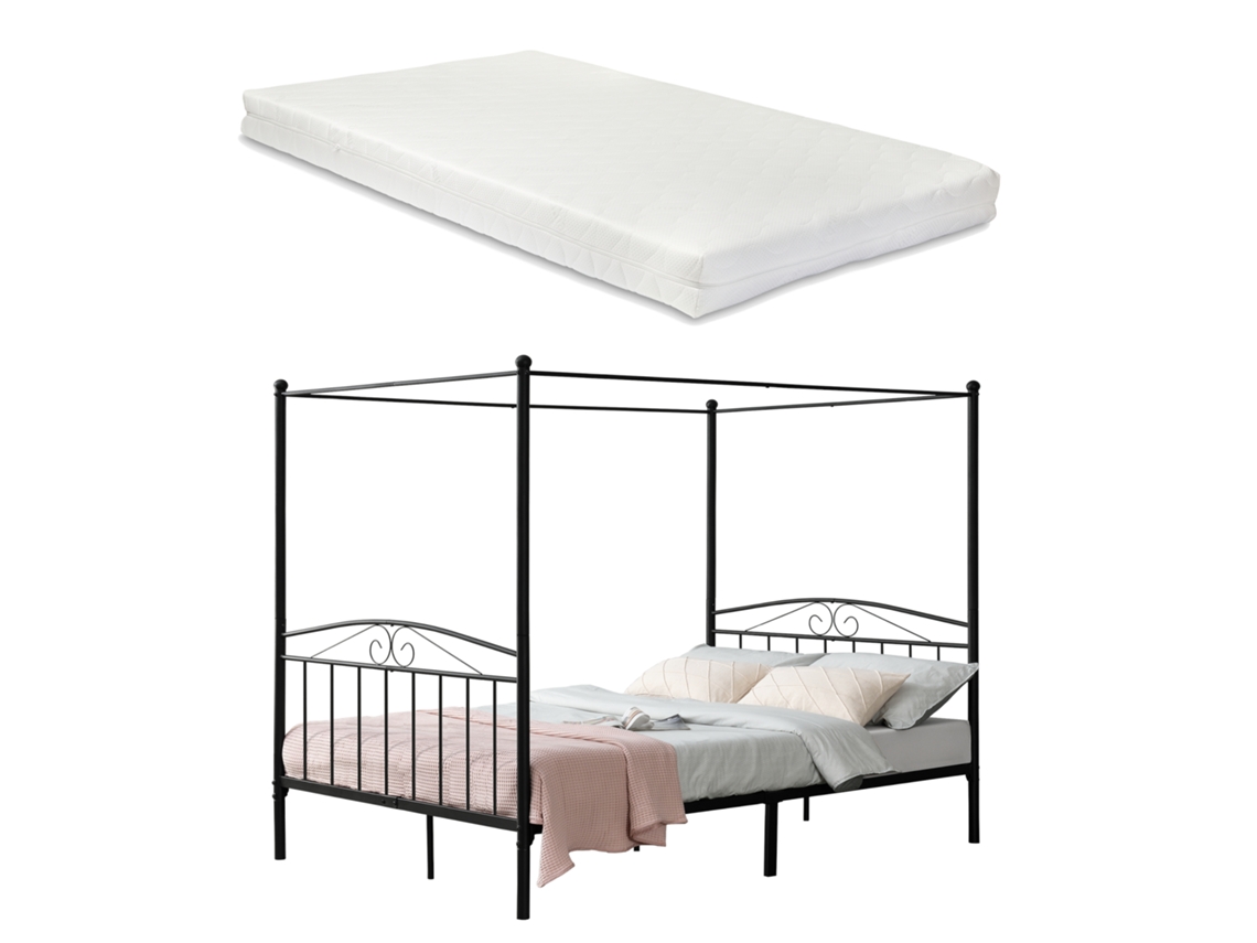 Cama [EN.CASA] (Aço - Preto - 180x200 cm) | Worten.pt