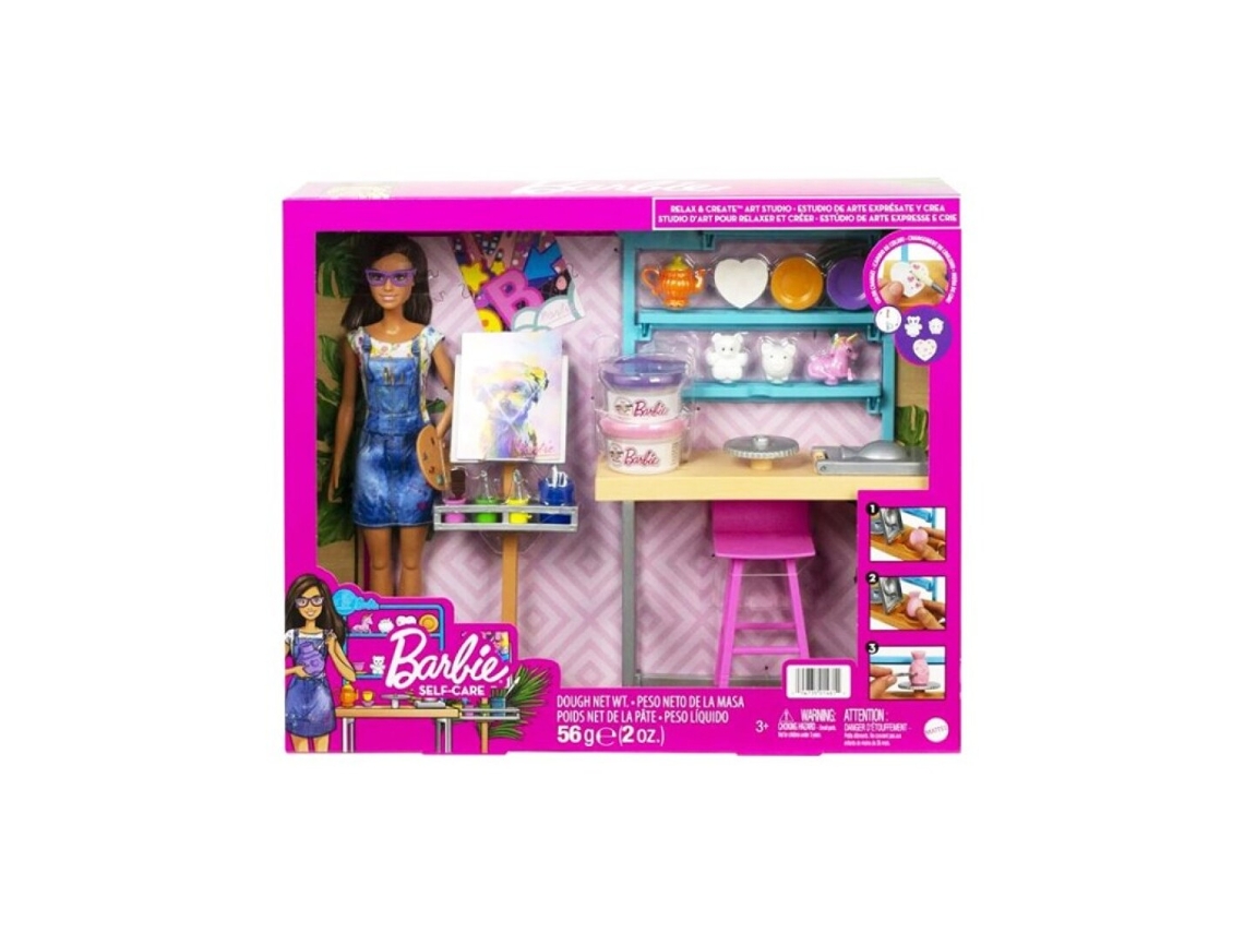 Barbie Self Care Estúdio de Arte MATTEL (Idade mínima recomendada: 3 ...
