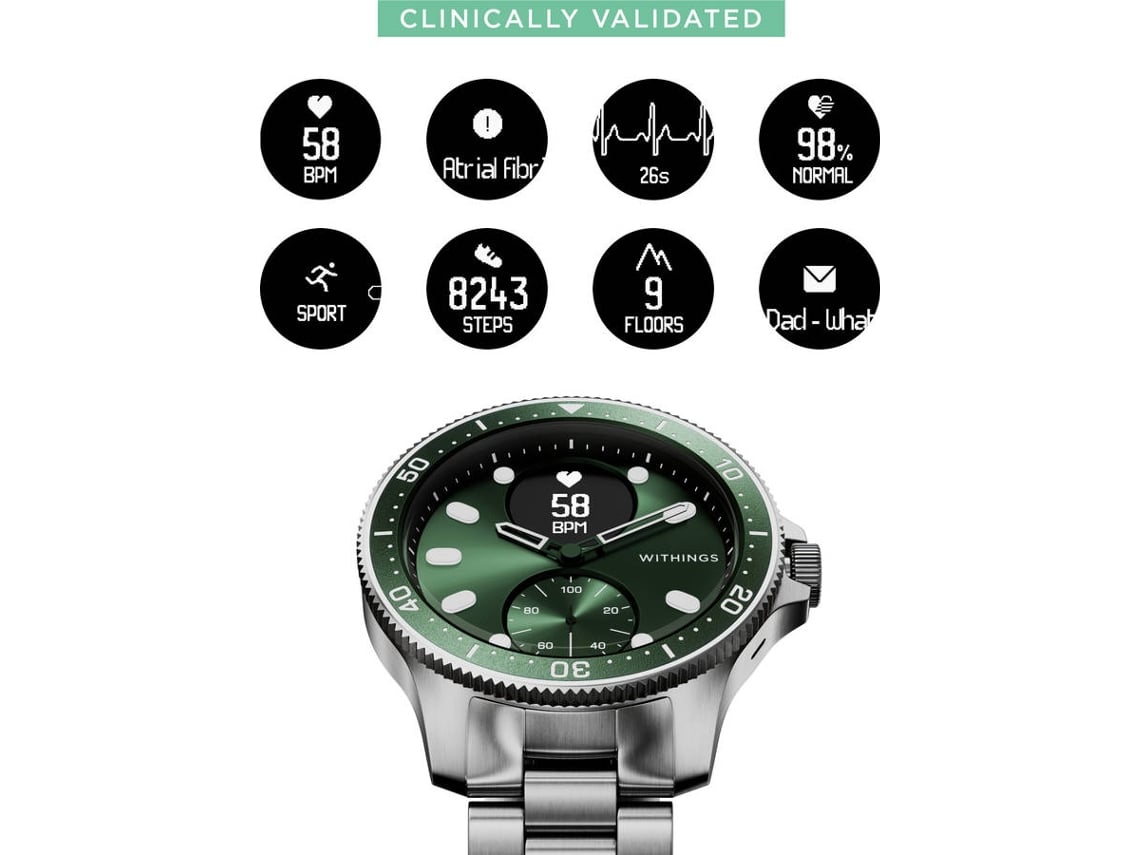 Smartwatch WITHINGS ScanWatch Horizon Verde 43 mm | Worten.pt
