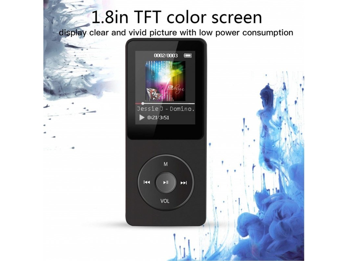 Leitor MP3 Bluetooth Portátil Mp4 Fm Rádio Externo Ultrafino Preto ...