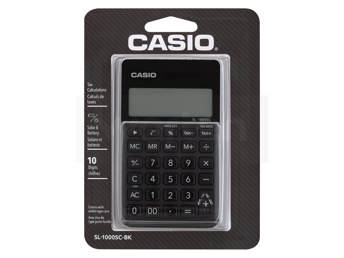 Calculadora Básica CASIO SL-1000SC-BK Preto (10 dígitos) | Worten.pt