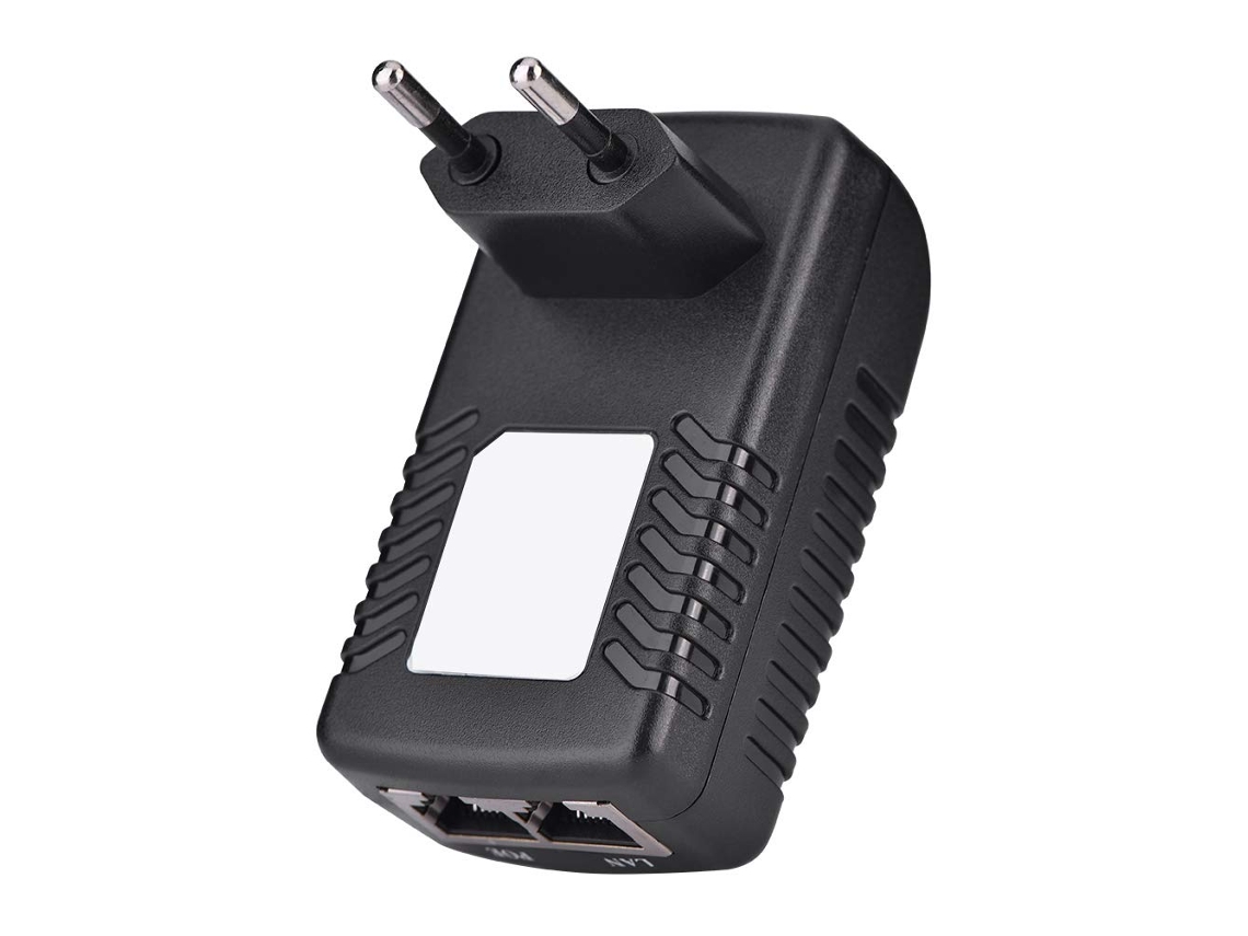 Adaptador Injetor Poe Ethernet em Parede 48V 0,5A Fonte de Alimentação ...