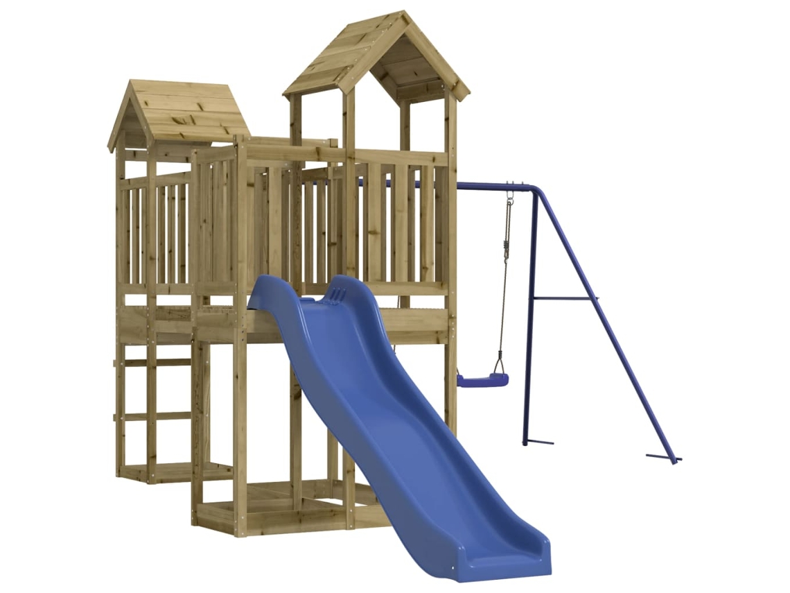 vidaXL Conjunto de brincar para exterior madeira de pinho impregnada ...