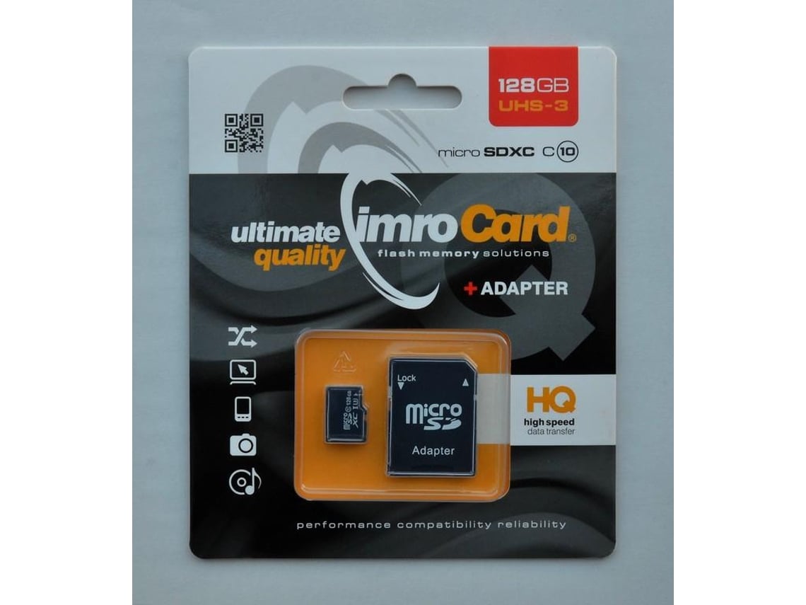 Imro Microsdxc 10/128Gb Uhs-3 Adp Memory Card Cartão de Memória Classe ...