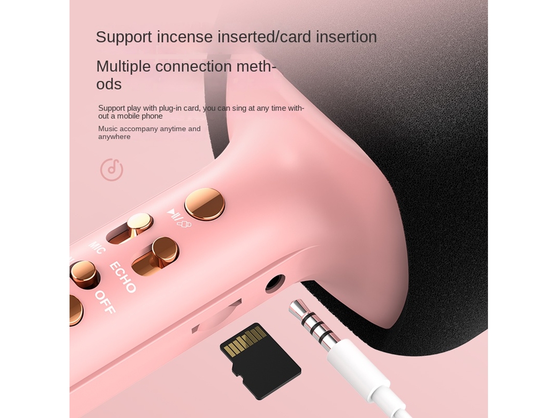 Microfone profissional para karaokê, alto-falante sem fio, microfone ...