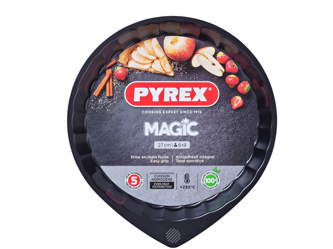 Molde para O Forno Pyrex Magic Redondo Preto Plano Ø 27 Cm 6 Unidades ...