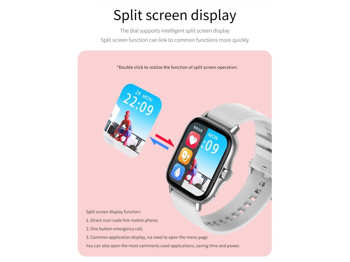 Smartwatch Dw11 Frequência Cardíaca Pressão Arterial Chamada Bluetooth 1 63 Hd Tela Cheia Multi ...