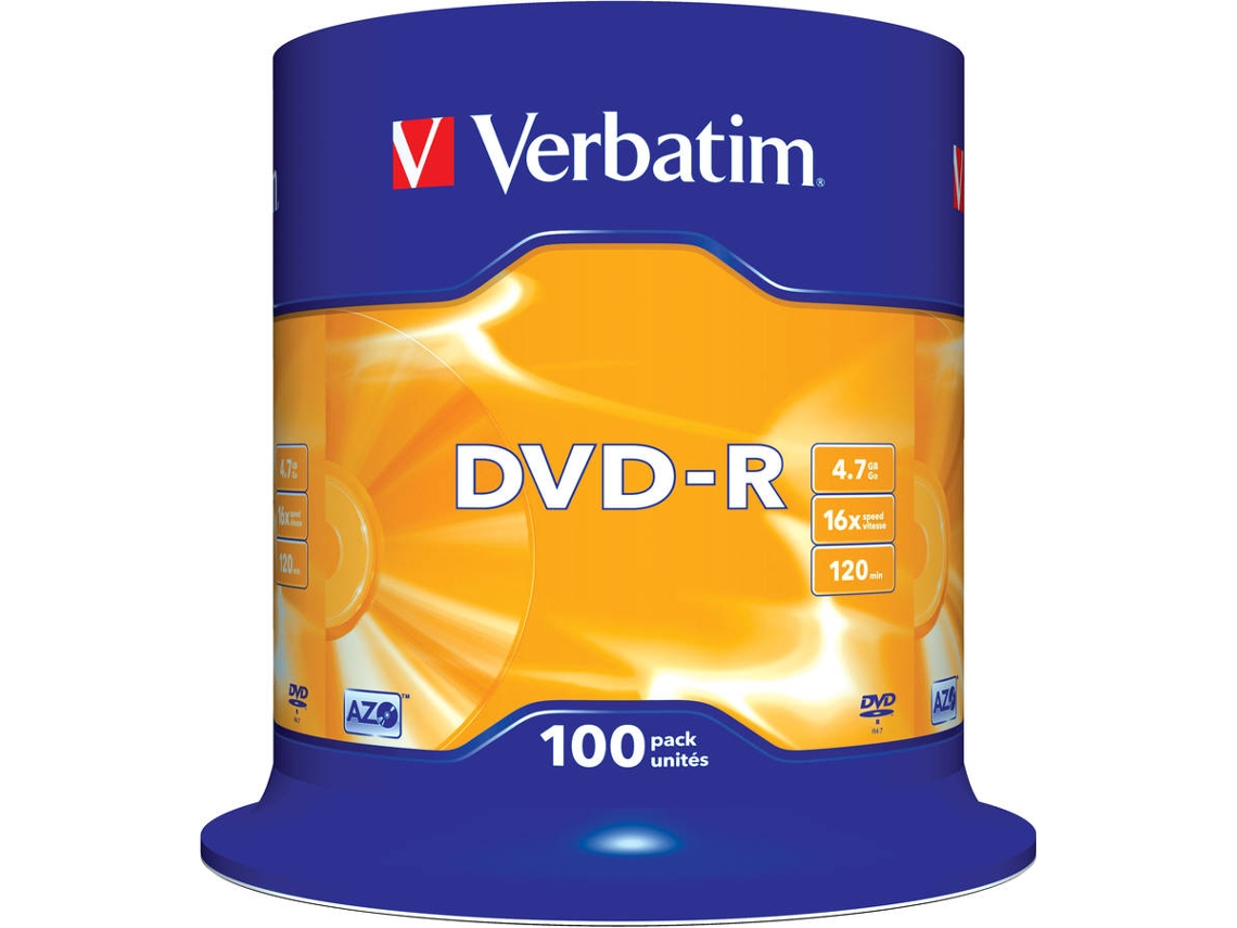 DVDs virgens VERBATIM DVD-R Matt Silver | Worten.pt