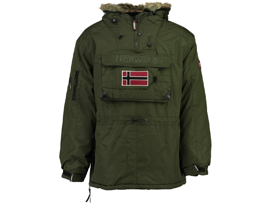 Parka de Homem GEOGRAPHICAL NORWAY Com Capuz Beco Verde para Caminhada ...