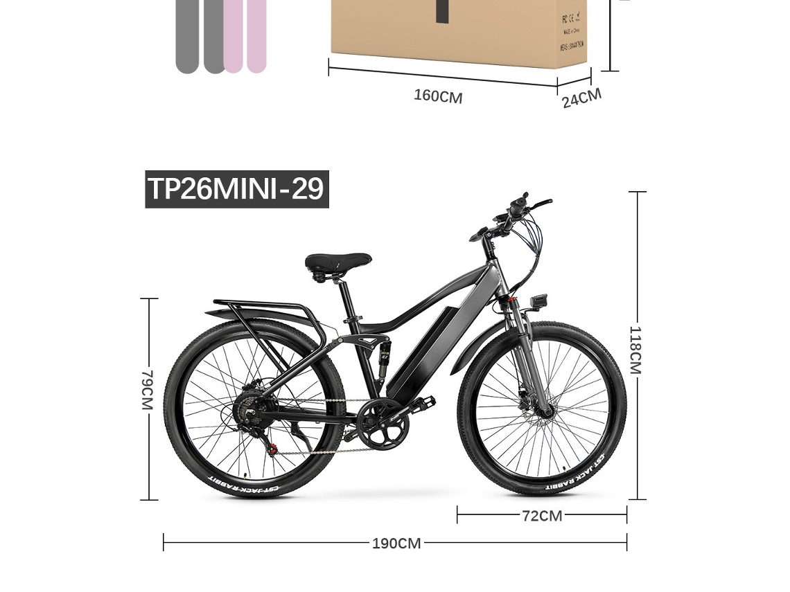 Bicicleta Elétrica CMACEWHEEL Tp26 Mini 750W 40-45Km/H Velocidade ...