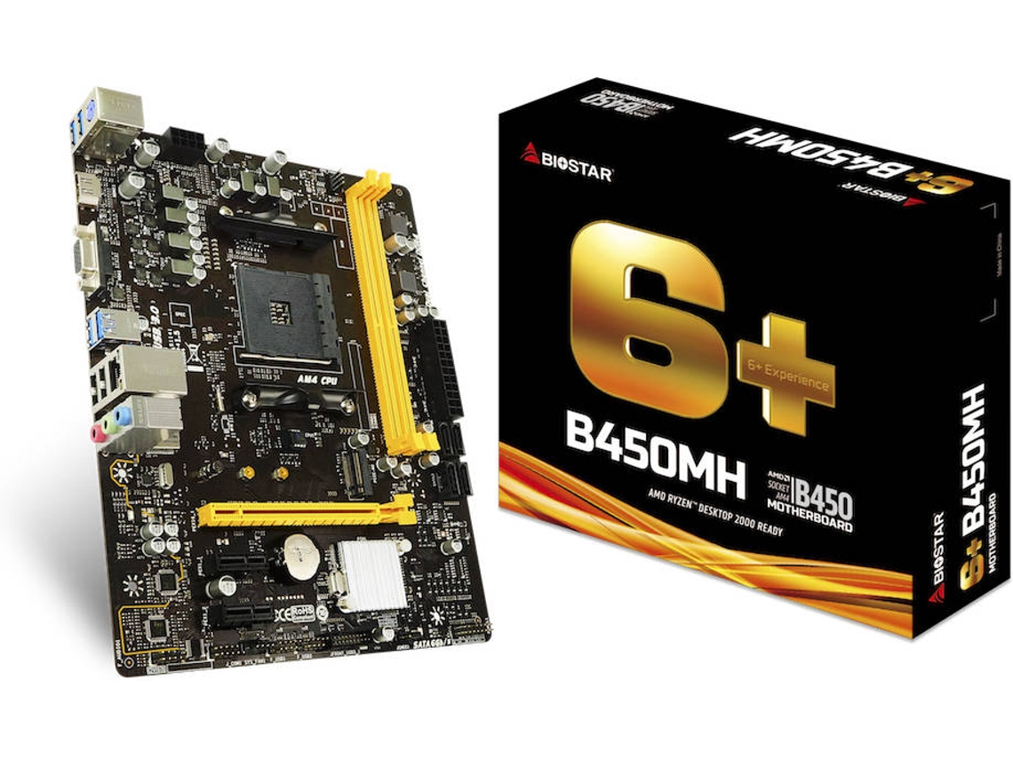 Motherboard BIOSTAR B450MH (Socket AM4 - AMD B450 - Micro ATX) | Worten.pt