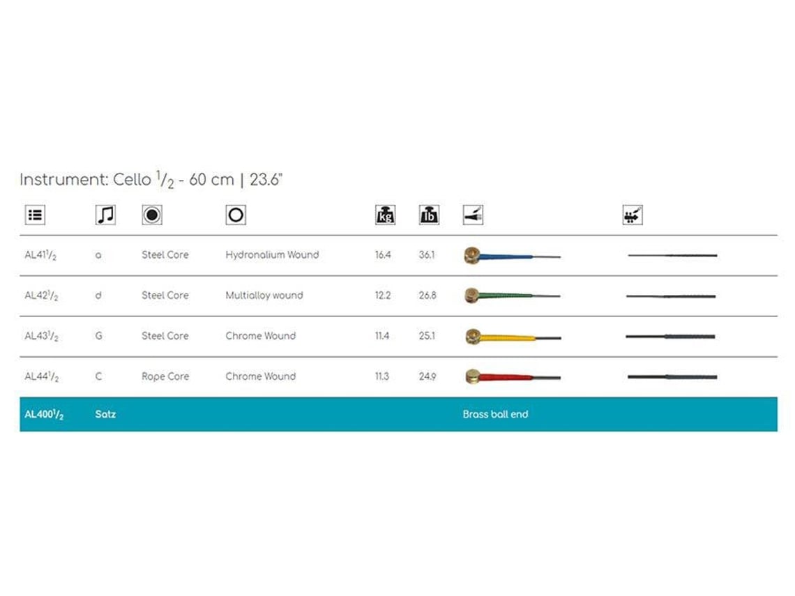 Thomastik Cello String Set 1/2 Medium | Worten.pt