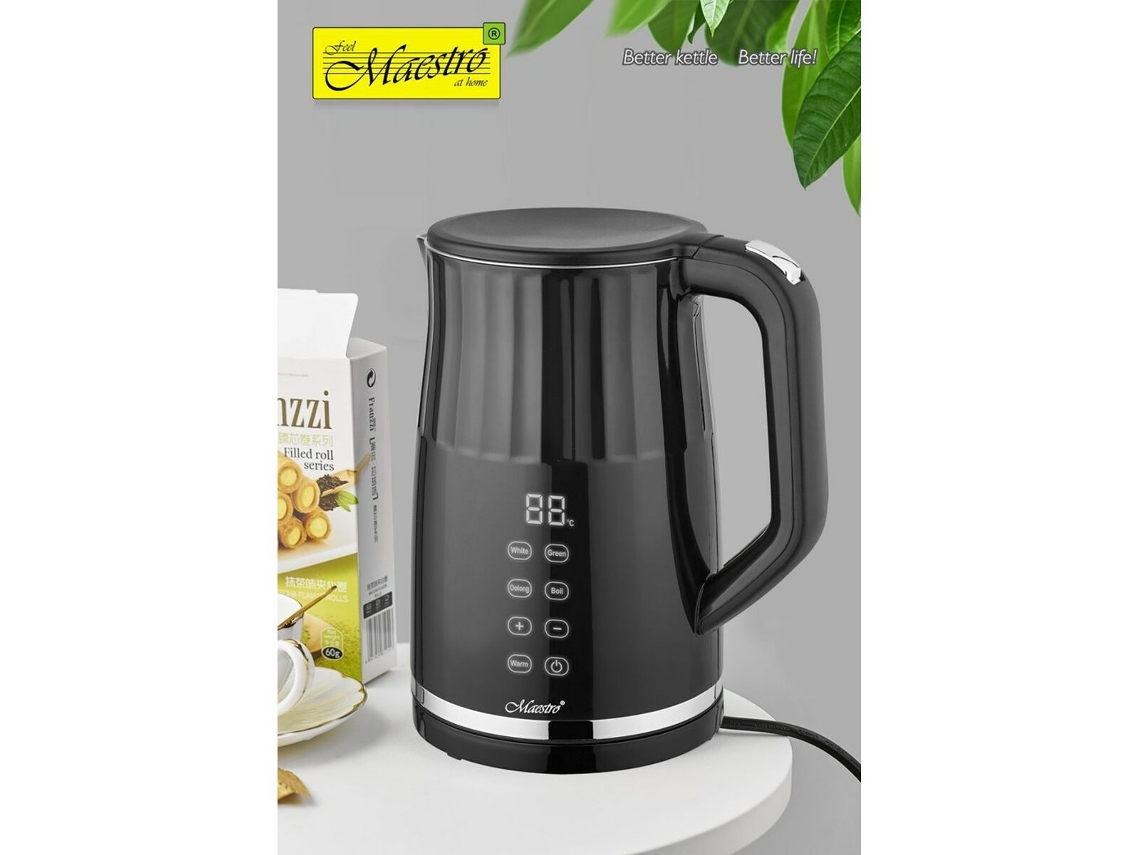 Chaleira FEEL MAESTRO Mr-049 Preto Transparente 2200 W 1,7 L | Worten.pt