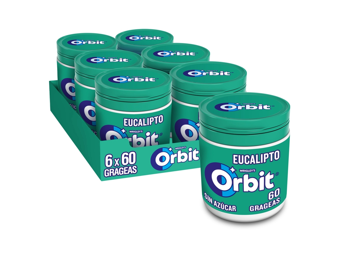 Pastilhas Sem Açúcar de Eucalipto em Drageias ORBIT 6 botes de 60 ...