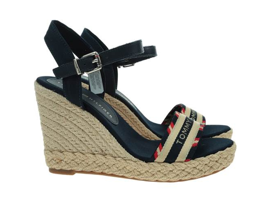 Sandálias TOMMY HILFIGER porate Webbing High Wedge (Azul Marinho, Bege ...