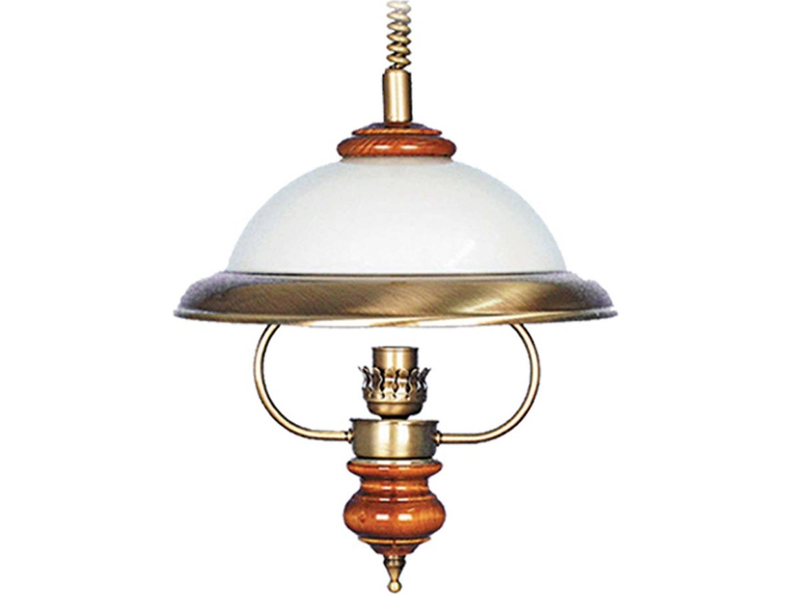 Candeeiro de Suspensão TOSEL M&B Bois Verre (Dourado Ouro - E27 - Máx ...