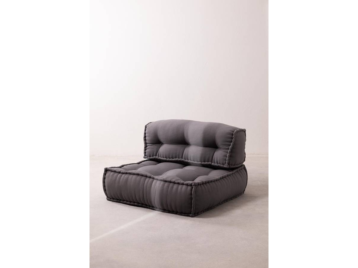 Sofá Modular SKLUM Yebel (Cinzento - Algodão - 70 x 100 x 100 cm ...