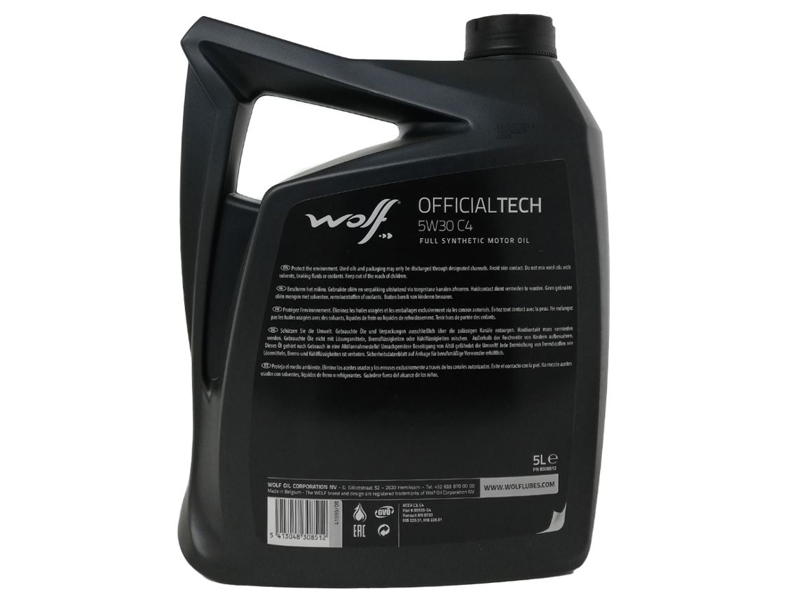 Óleo de Motor WOLF Officialtech 5W30 C4 (5 L) | Worten.pt
