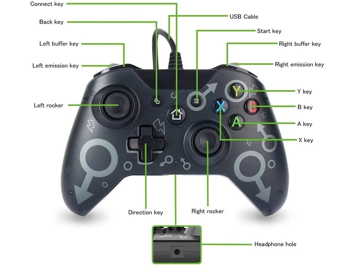 Comando Xbox One/Xbox One S ENKERS Gamepad | Worten.pt