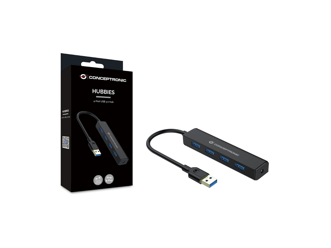 Hub USB CONCEPTRONIC Preto | Worten.pt
