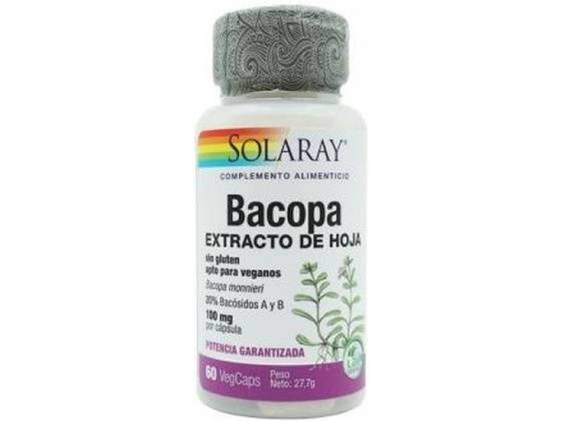Suplemento Alimentar SOLARAY Bacopa (60 cápsulas vegetais de 100mg ...