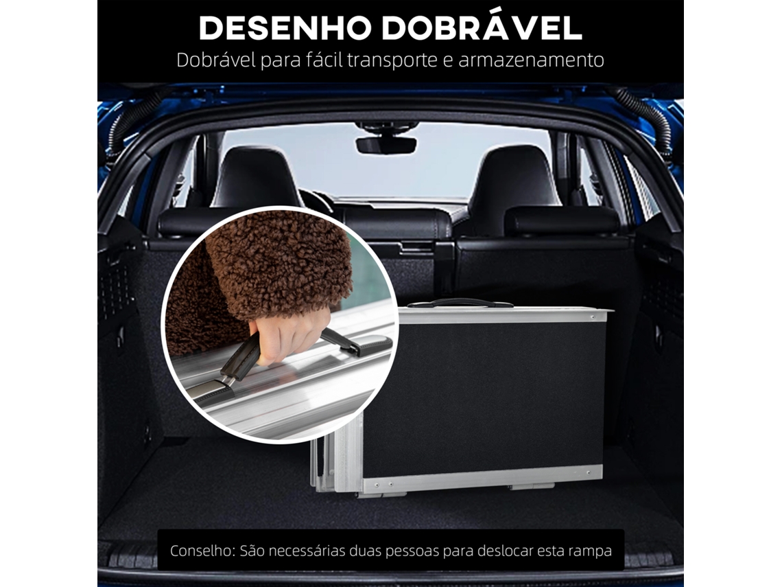 HOMCOM Rampa para Cadeiras de Rodas Dobrável 122X73,5 Cm Rampa Portátil ...