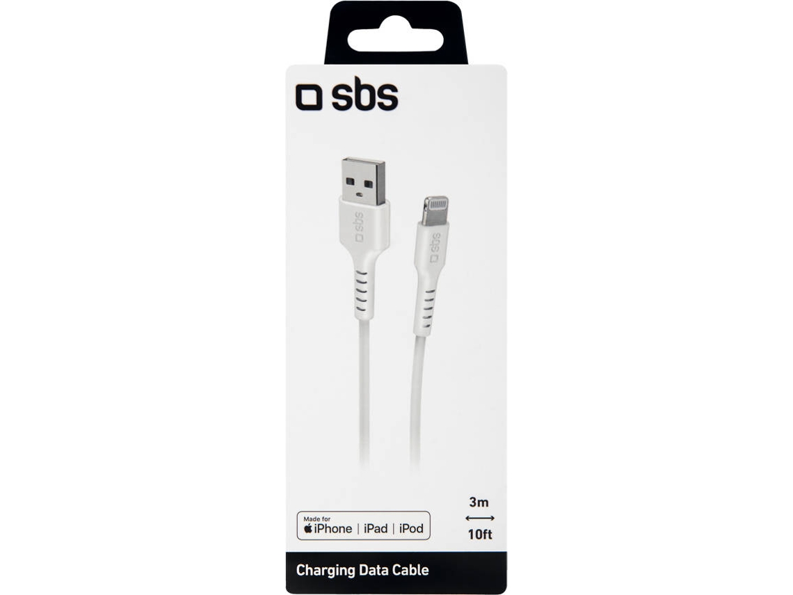 Cabo Caregador Lightning C89 (Lightning - 1 m - Branco) | Worten.pt