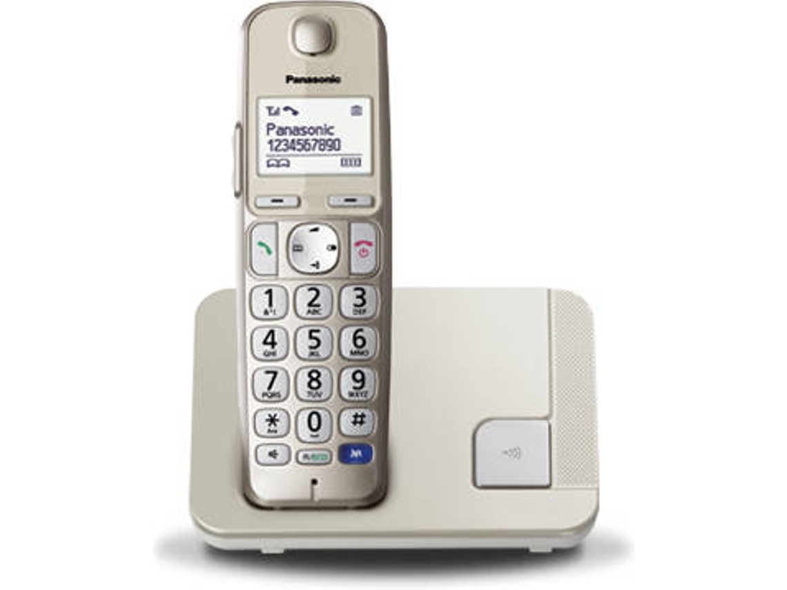 Telefone sem fio PANASONIC KX-TGE210 Dourado | Worten.pt