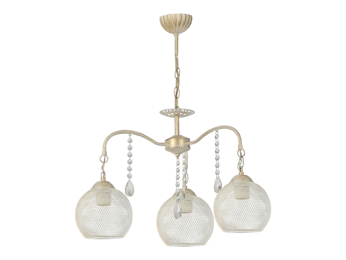 Candeeiro Suspenso LUX.PRO Randalstown 60 W E27 Ouro com pátina branca ...