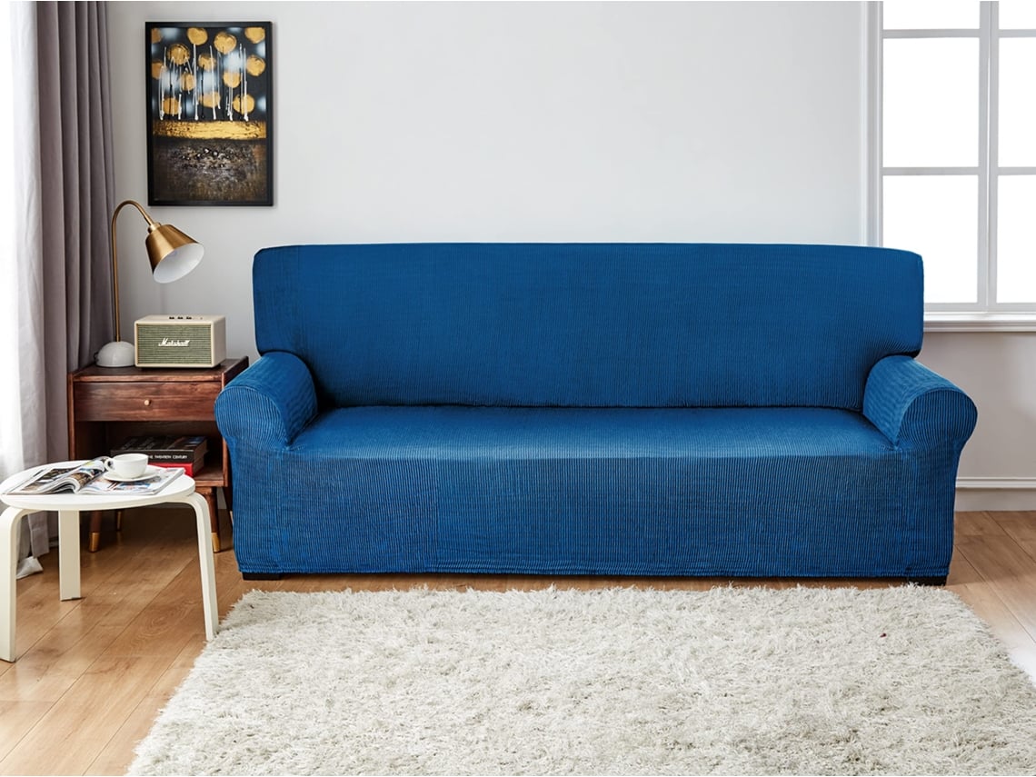 Capas para Sofá Universal em Tecido Elástico com Fixação Ajustável Azul ...