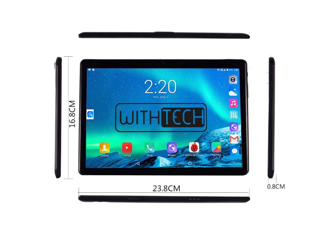 Tablet WITHTECH CIS Edison V com capa (10'' - 6 GB - 64 GB RAM - Wi-Fi+ ...