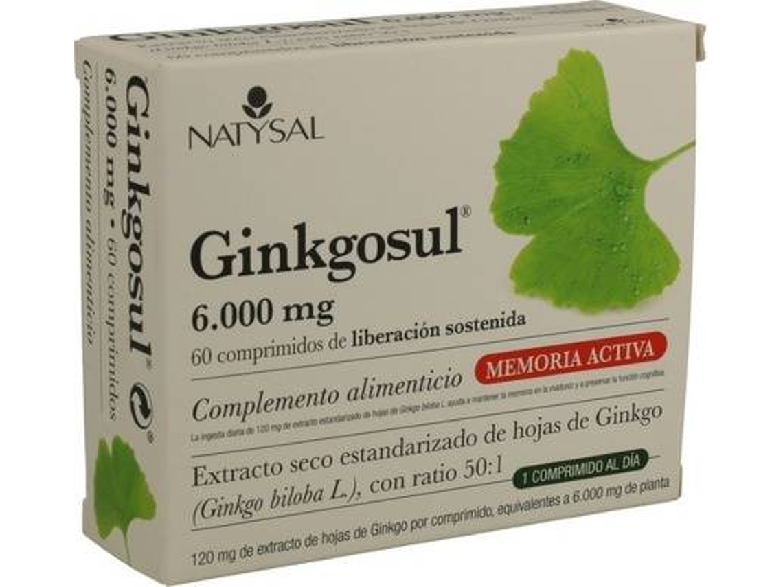 Suplemento Alimentar NATYSAL Ginkgosul (60 comprimidos) | Worten.pt