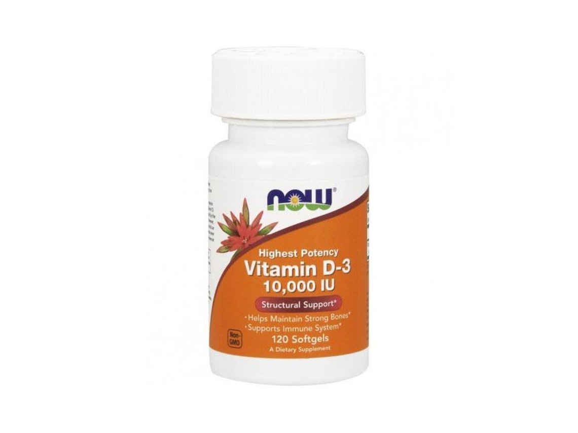 Suplemento Alimentar Vitamina D3 10,000 Iu 120 Caps Now | Worten.pt