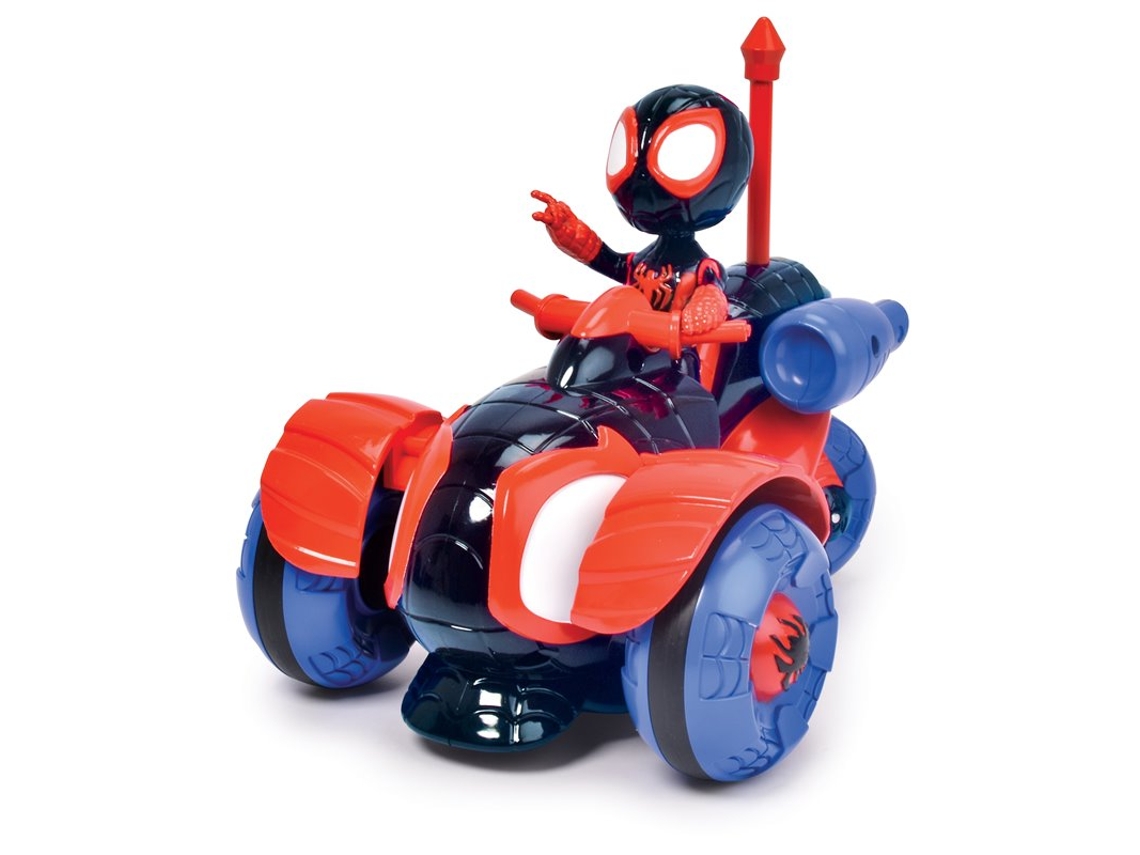 Radio Vehicle Spidey Techno Racer com Figura de Miles Morales Escala 1: ...