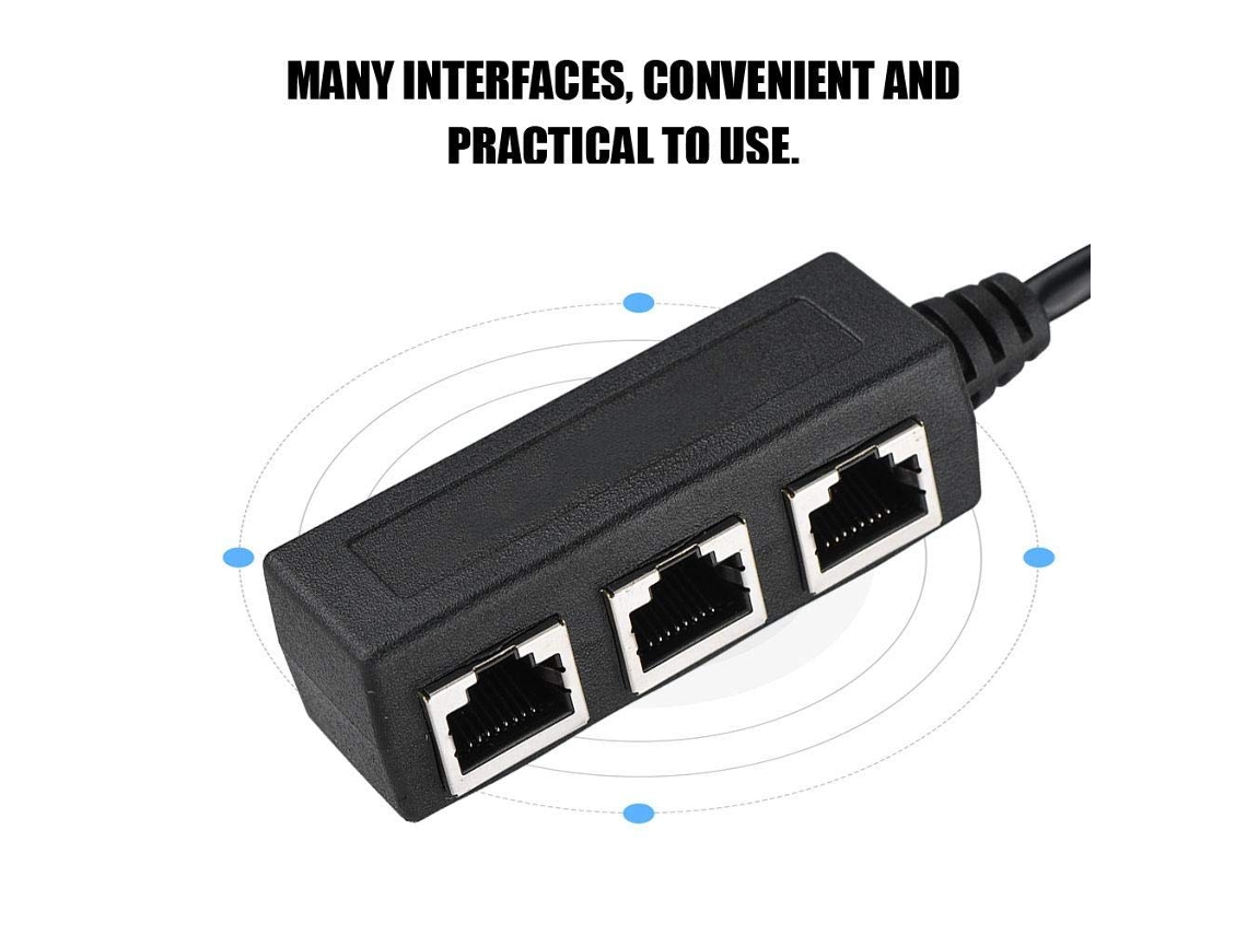 1 X Rj45 Macho para 3 Fêmea Ethernet Hub de Extensão Cabo Ethernet ...