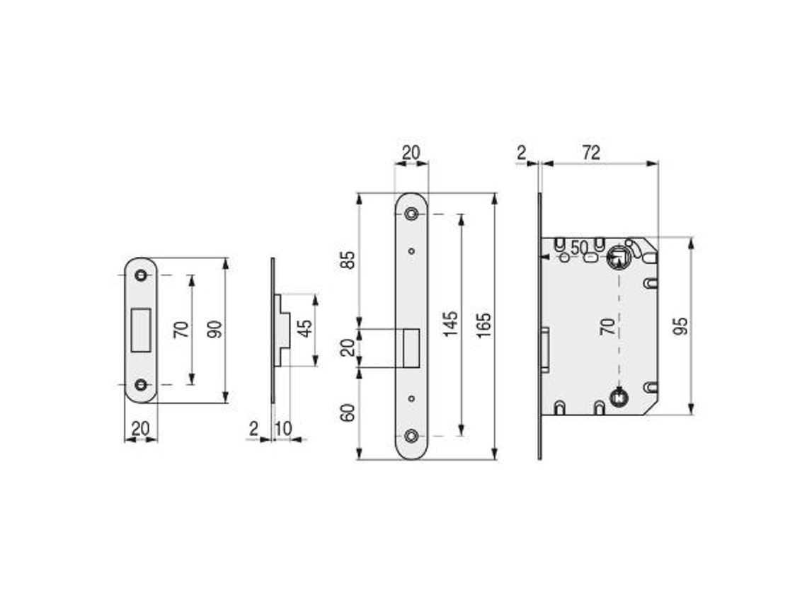 Picaporte magnetico unif.70mm negro | Worten.pt