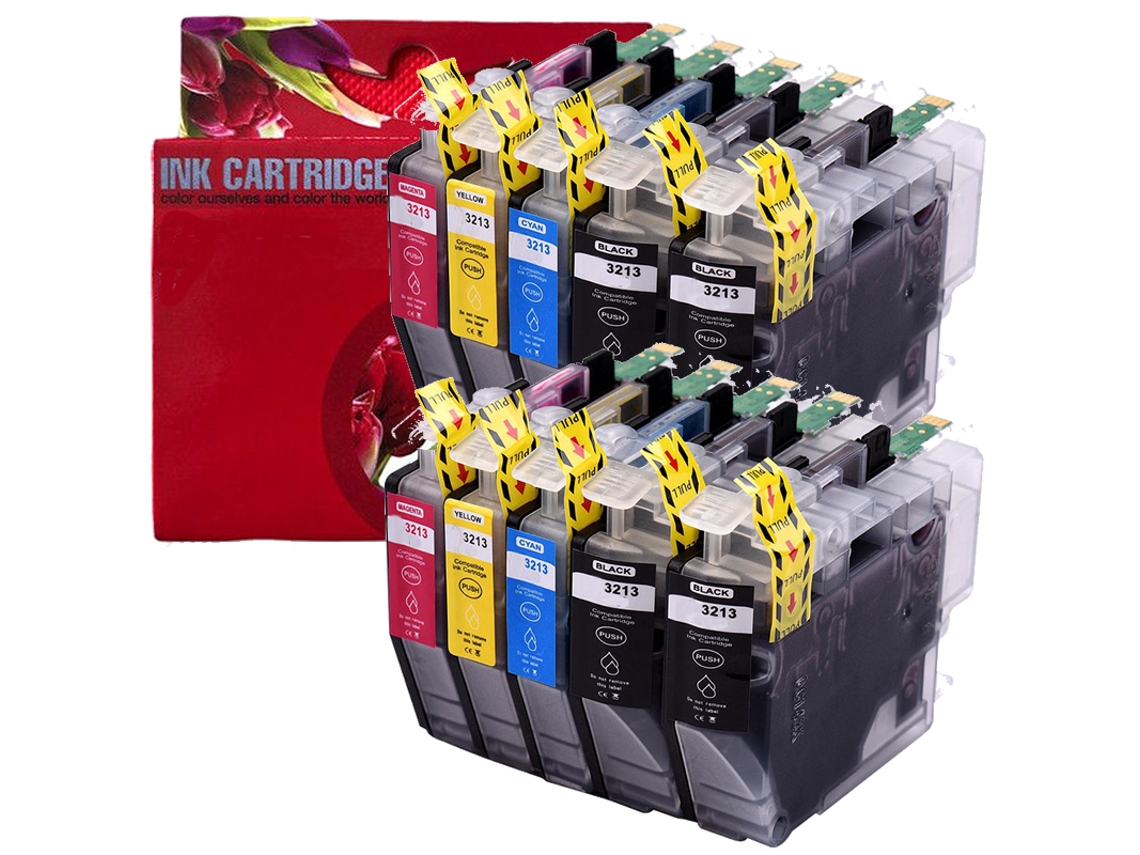 Pack 10 Tinteiros Compatíveis Brother LC3213/LC3211 LC-3213BK, LC-3213C ...