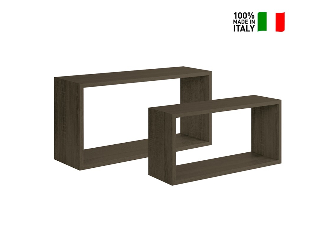 Conjunto de 2 prateleiras de parede de cubo retangulares prateleira ...