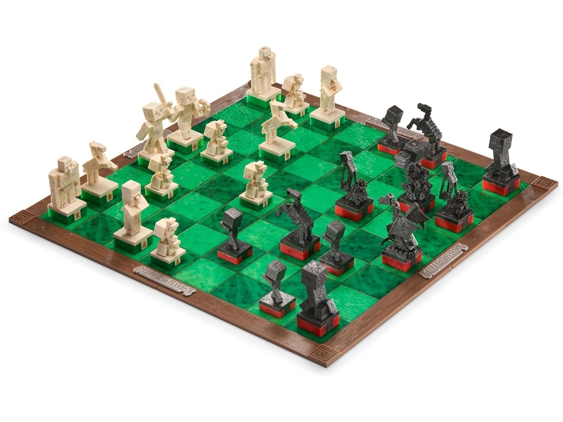 Jogo de Xadrez Minecraft Overworld Heroes Vs Hostiles Mobs 48 Cm ...