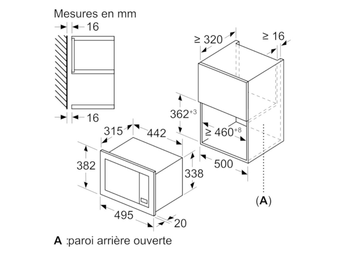Micro-ondas Encastre SIEMENS bf523lmb3 (20 L - Preto) | Worten.pt