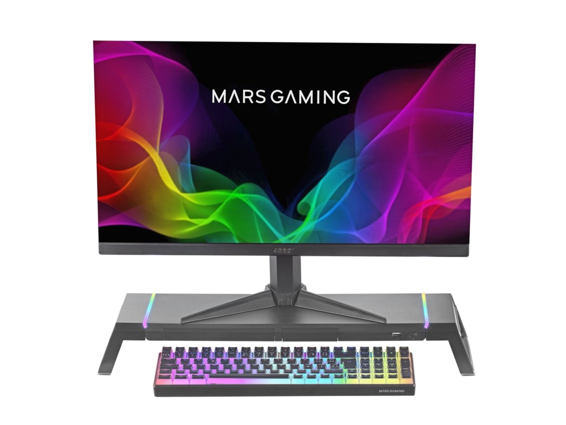 Suporte Monitor Rgb Chroma Mars Gaming Mgs-One Preto Tamanho Ajustável ...