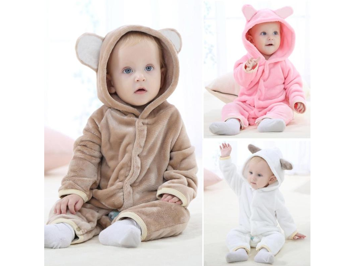 Pijamas SLOWMOOSE Soft Infantil de Flanela de Inverno Animal com Zíper ...