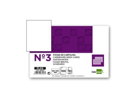 Fichas Em Cartolina, Emb. Com 100, 100X150 Mm, Lisa | Worten.pt