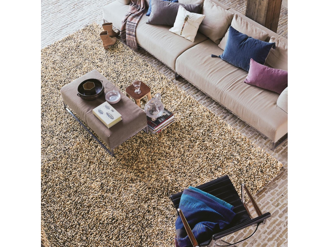 Tapete shaggy de pelo largo ROCKS Creme 250x350 | Worten.pt