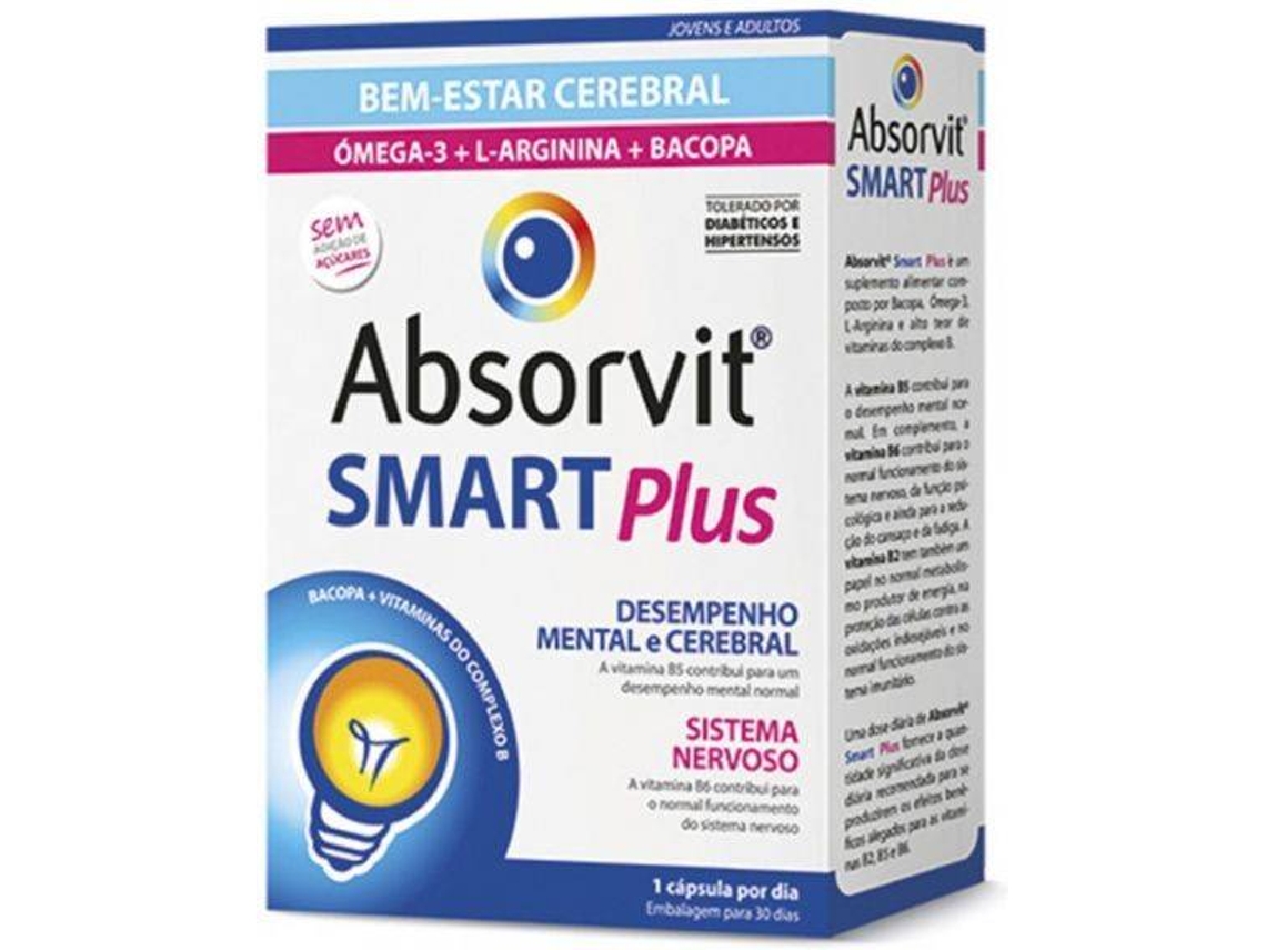 Suplemento Alimentar ABSORVIT Smart Plus (30 Comprimidos) | Worten.pt