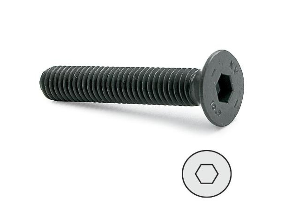 Tornillo rosca metal allen din 7991 negr largo 50nm metrica m-10 | Worten.pt